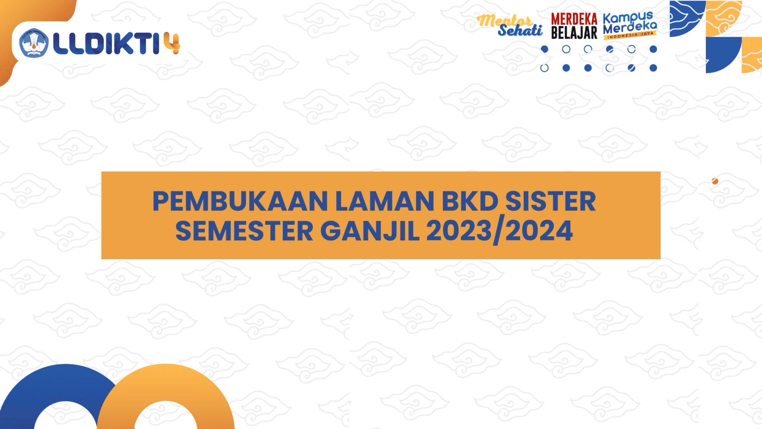 Pembukaan laman BKD Sister Semester Ganjil 2023/2024 – LLDIKTI Wilayah 4